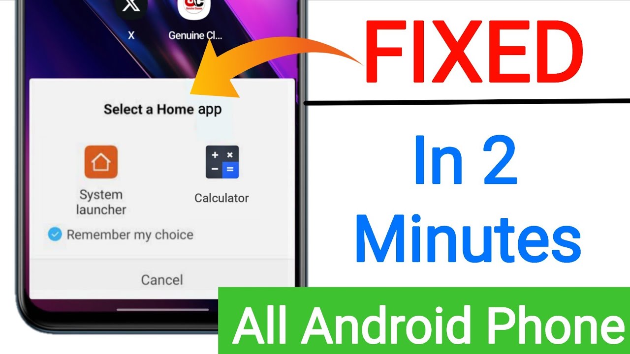 Select A Home App Problem || How To Change Default Home App || Default ...