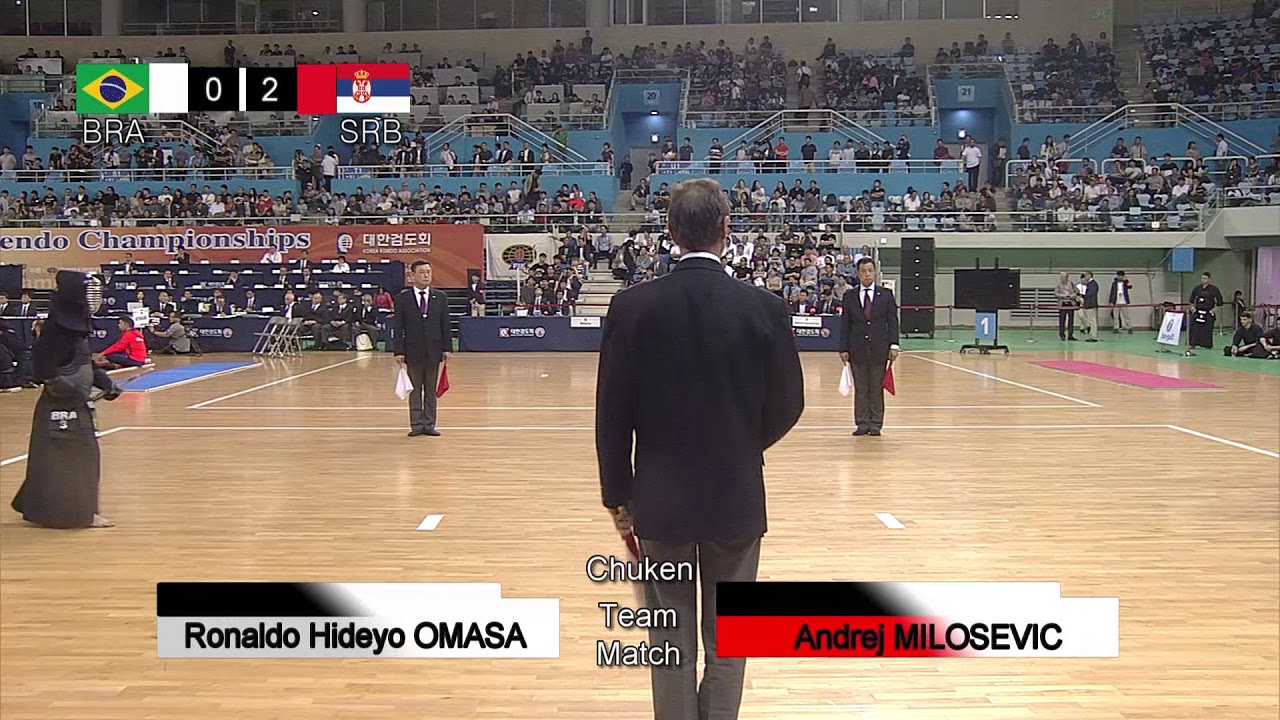 17th World Kendo Championships Men's TEAM MATCH 6ch Brazil vs Serbia ...