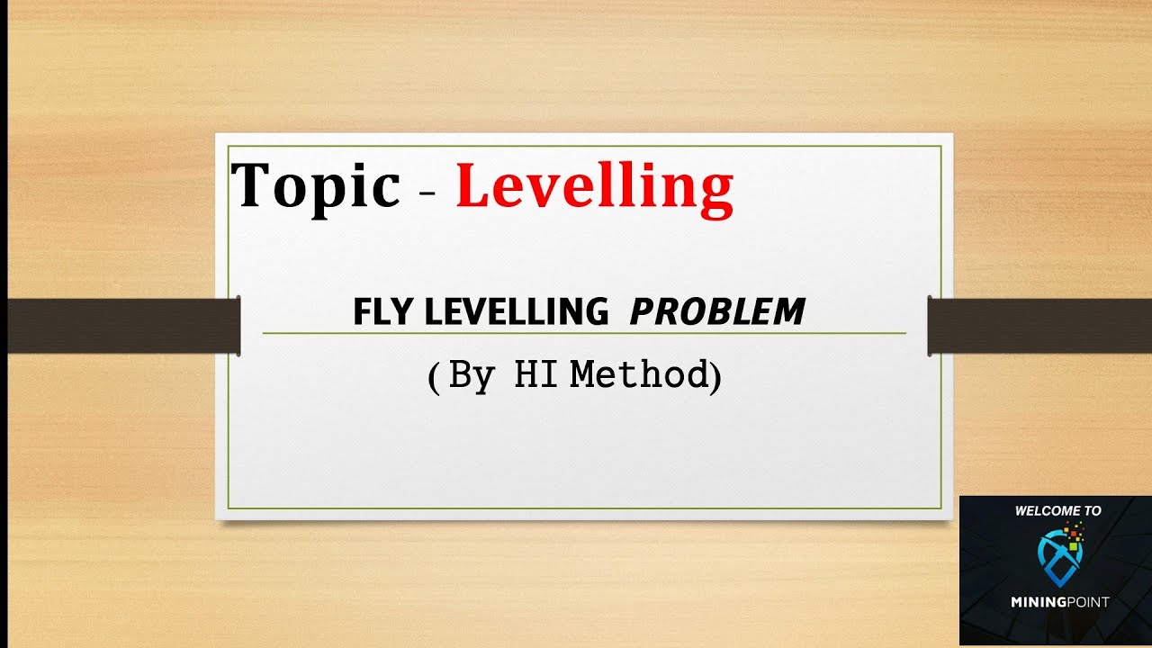 FLY LEVELLING PROBLEM || LEVELLING || HI METHOD - YouTube