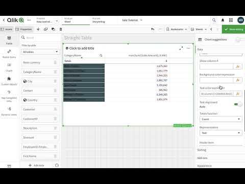 Qlik Sense Tutorial Straight Table - YouTube