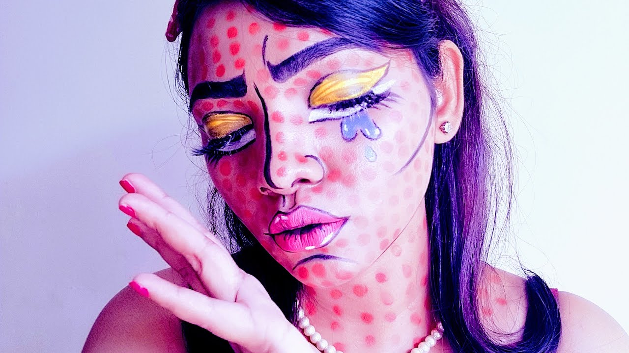 Pop art makeup. Creative makeup. - YouTube
