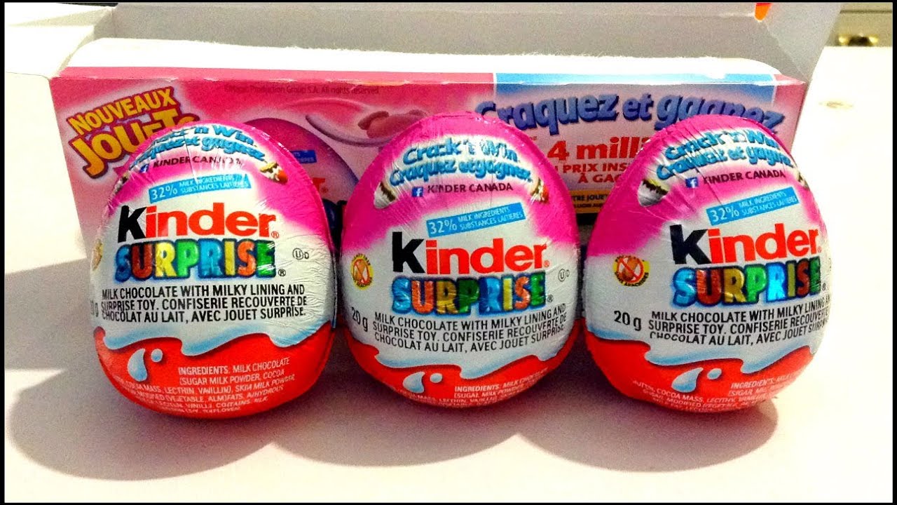 NEW KINDER EGG SURPRISE CHOCOLATE EGG PINK *ASMR* - YouTube