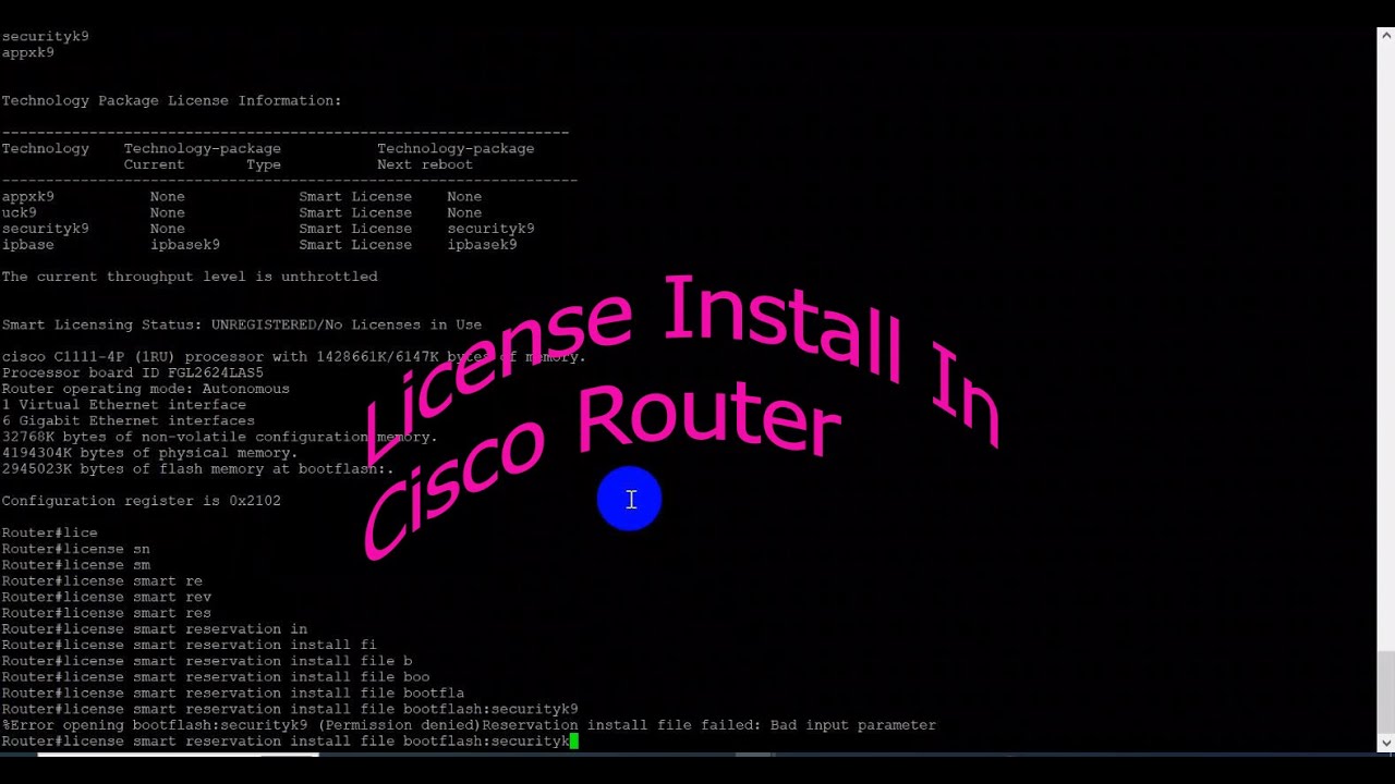 License Install In Cisco Router Using tftp and Smart Account - YouTube