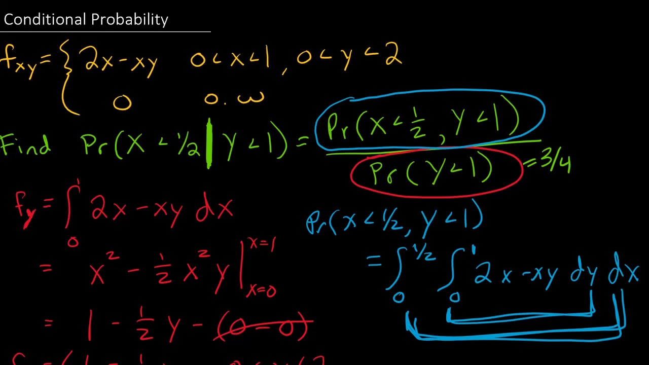 Conditional Probability For X Given Y Is Less Than 1 Provided We Have