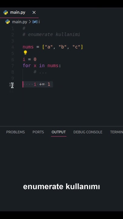 Python'da enumerate nasıl kullanılır ? #shorts #python #pythonprogramming #yazılım - YouTube