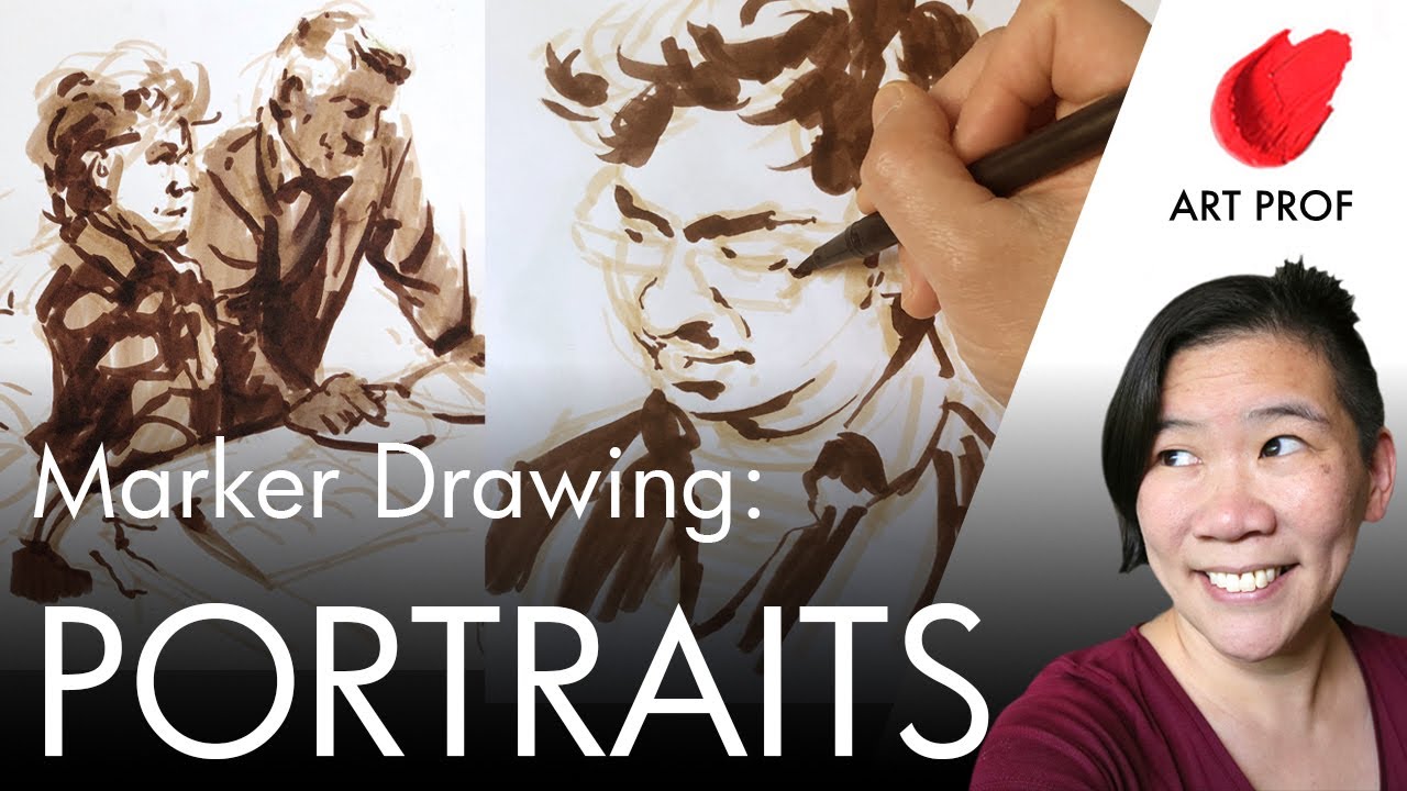 Real Time Portrait Drawing: Marker Demo for Self-Taught Artists - YouTube