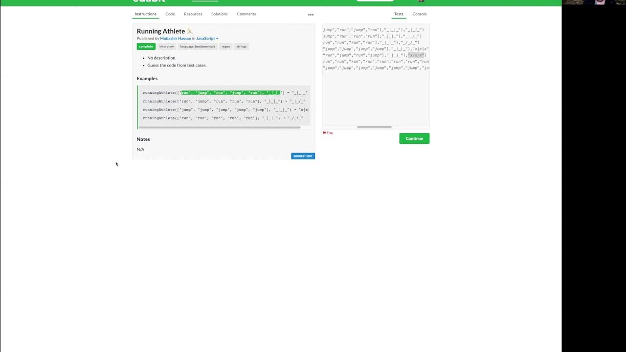 Javascript Coding Problem Edabit Running Athlete Youtube