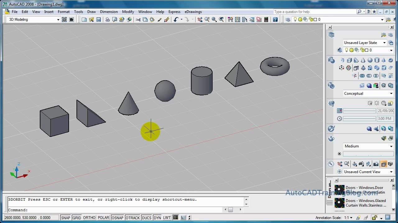 Drawing 3D Objects Primitive In AutoCAD 2007 Computer Aided Design drawing-3d-objects-primitive-in-autocad-2007-computer-aided-design