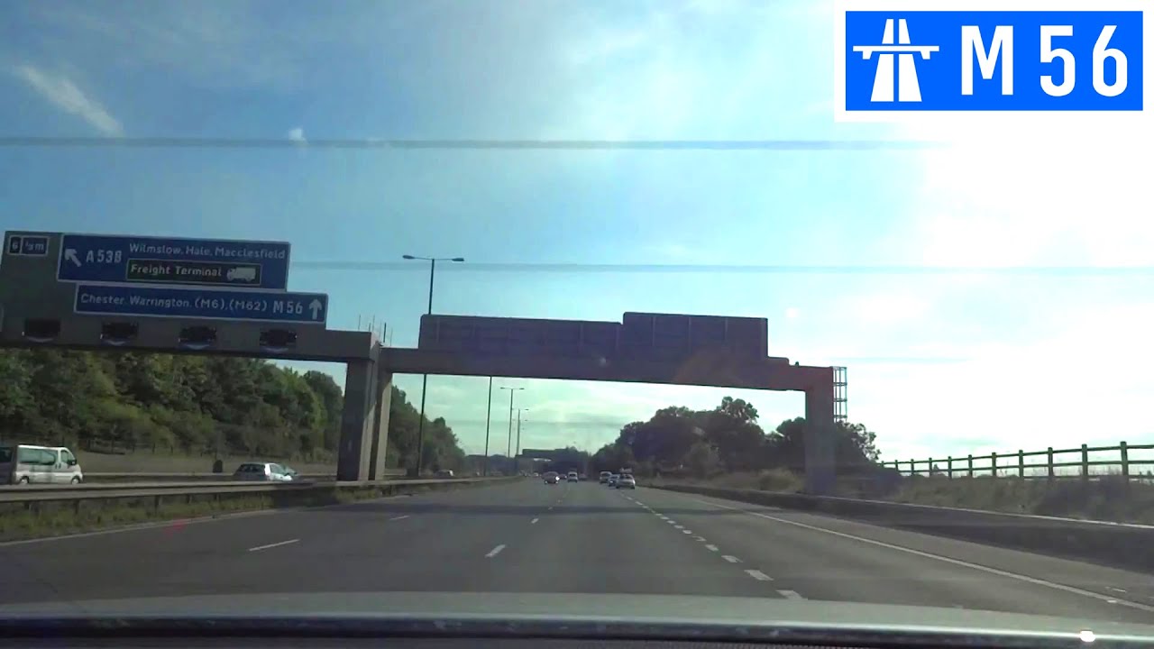 M56 Motorway - Junctions 7 to 3 - Rear View - YouTube