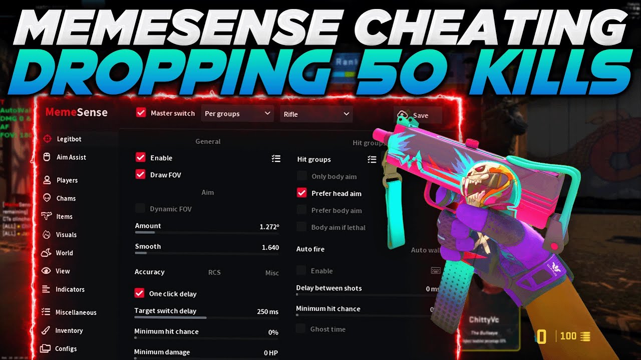 Legit CHEATING in PRIME and getting 50 KILLS! (Memesense CS2 Cheat ...