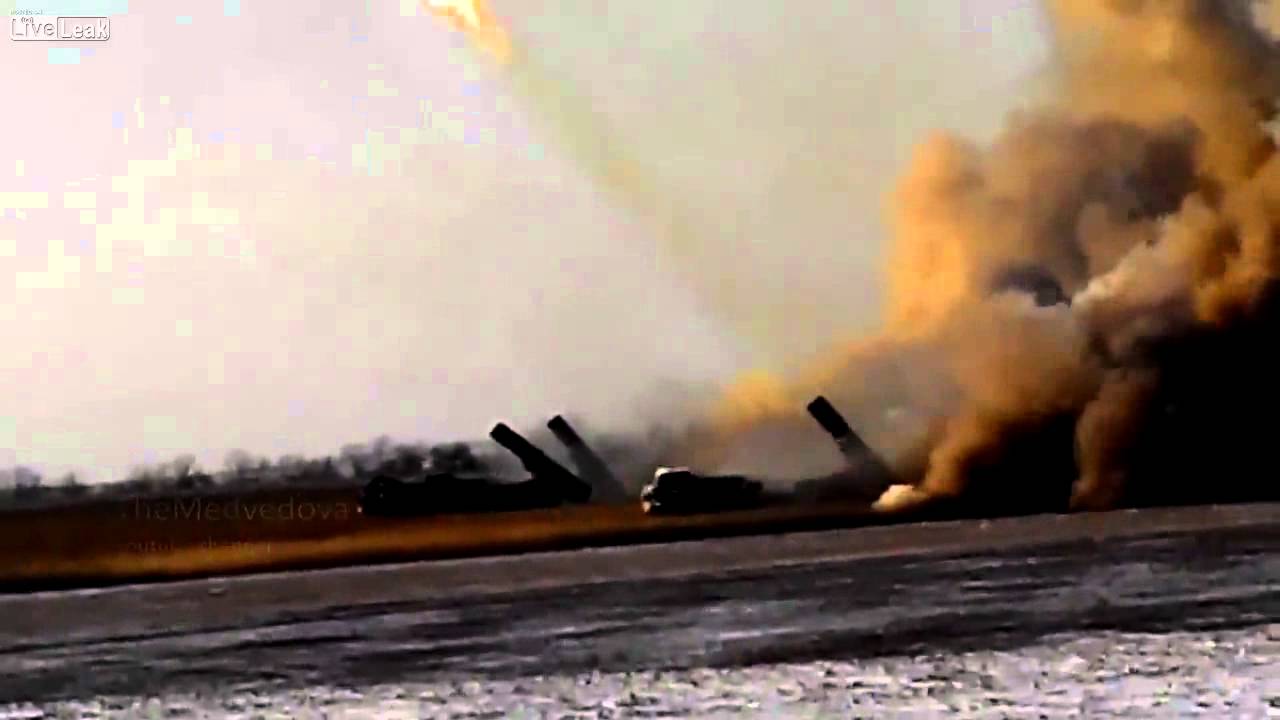 Ukrainian defence forces conduct a BM-27 attack against the Russian ...
