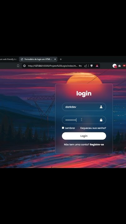 Login Form com HTML - #html #css #coding #javascript #darkdev #csseffect #viralvideo # ...