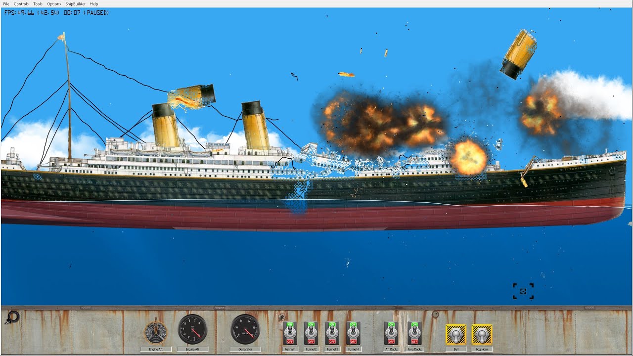 Exploding Titanic in Floating Sandbox - YouTube