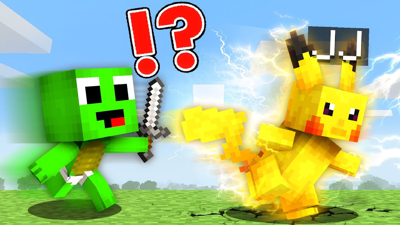 OVERPOWERED Pikachu Speedrunner vs Hunter in Minecraft Challenge ...
