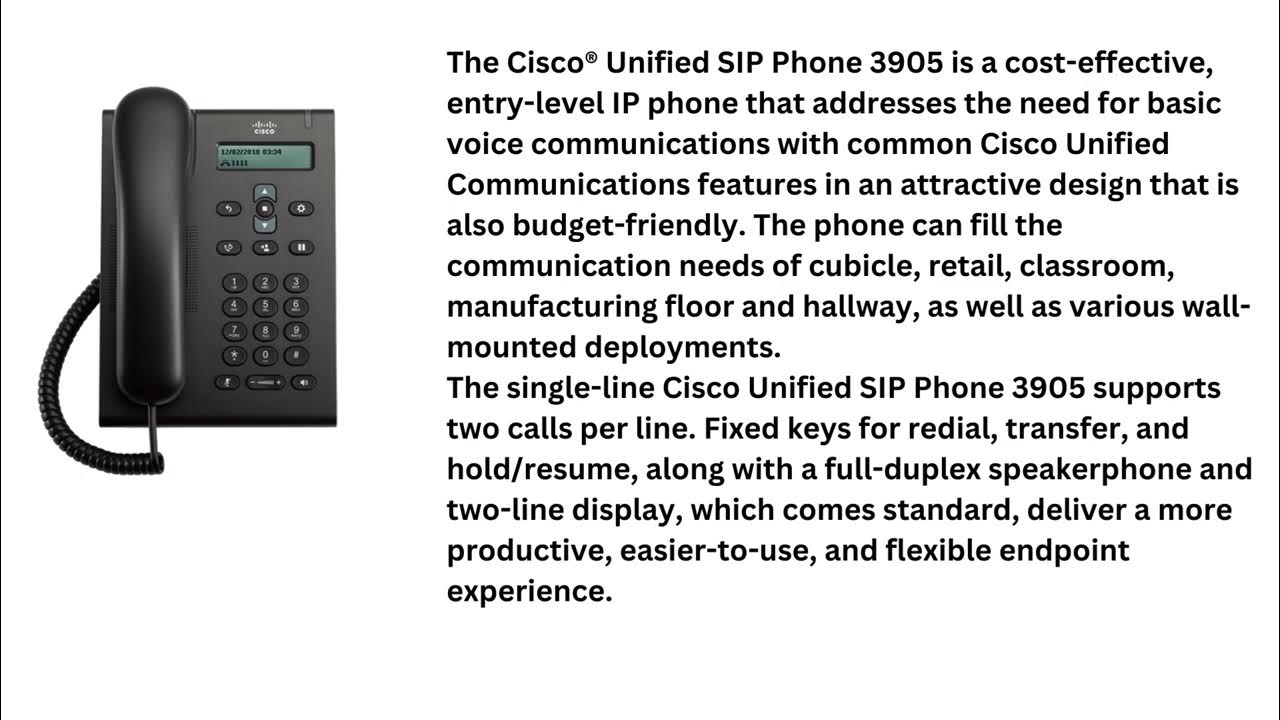 Cisco 3905 IP Phone - YouTube