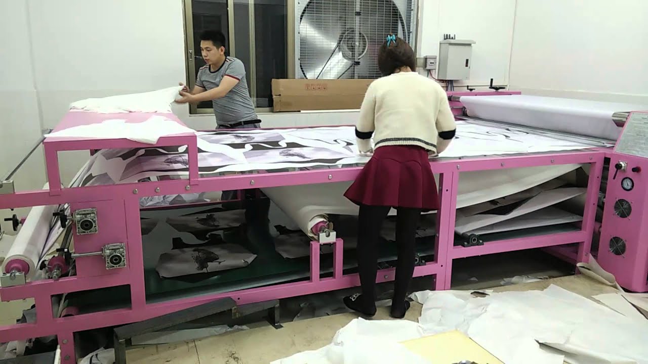 How to print clothes by roller machine - YouTube