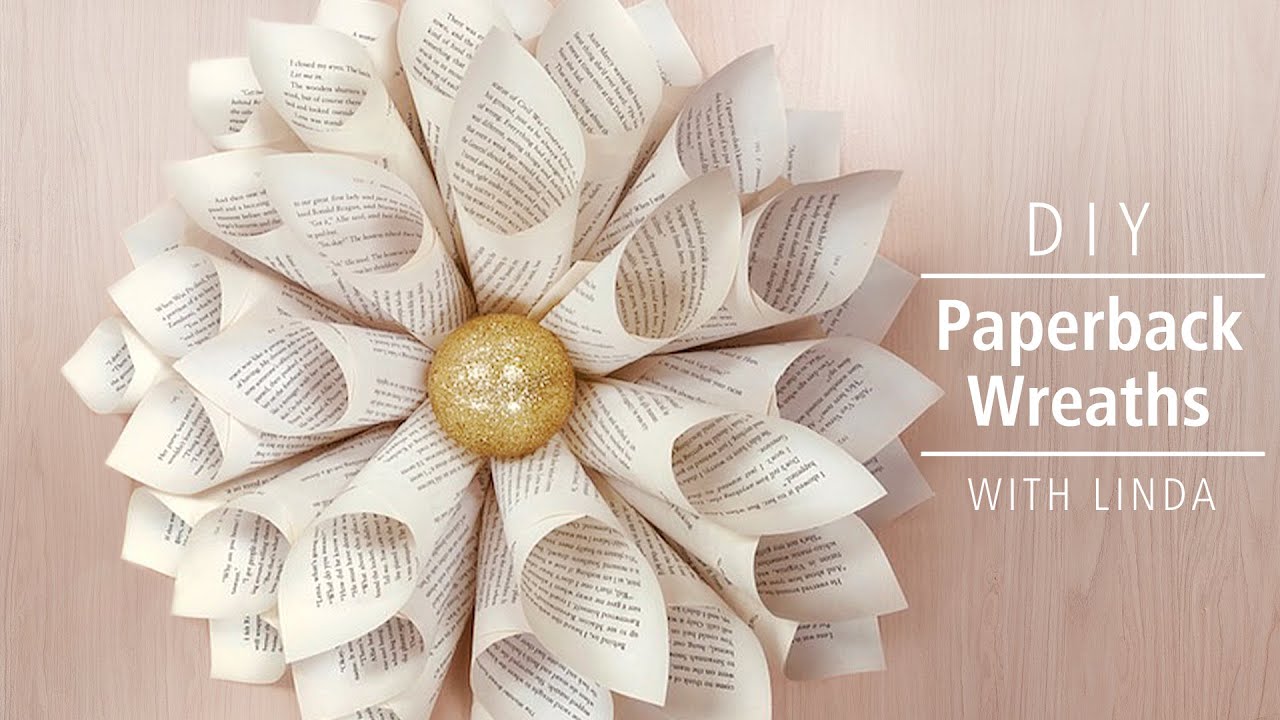 Wreath Made From Old Paperbacks | DIY Crafts with HPL's Linda - YouTube