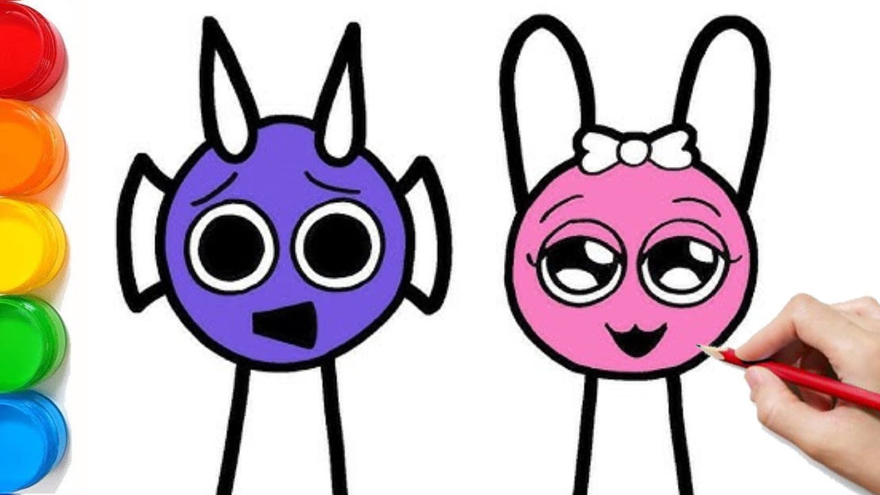 How to Draw Incredibox Characters a Cute Durple Easy step by step ...