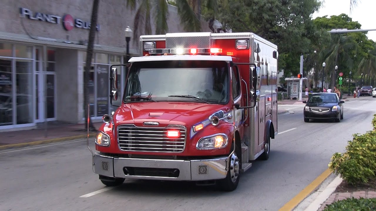 Miami Beach Fire Rescue - Rescue 11 responding to medical emergency ...