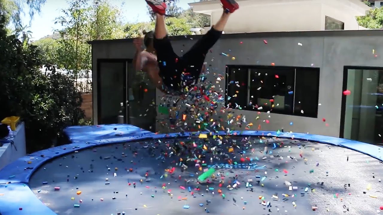 LEGO TRAMPOLINE (Off the Roof!) - YouTube
