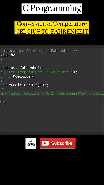 C Programming| Convert Temparature Celcius to Fahrenheit|#cprogramming #programming #coding # ...