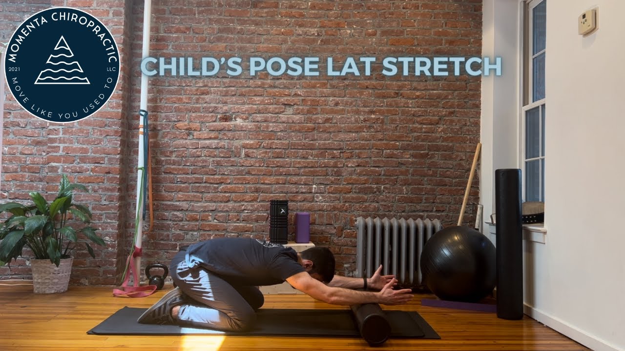 Child's Pose Lat Stretch to Relieve Tight Lats and Improve Shoulder ...