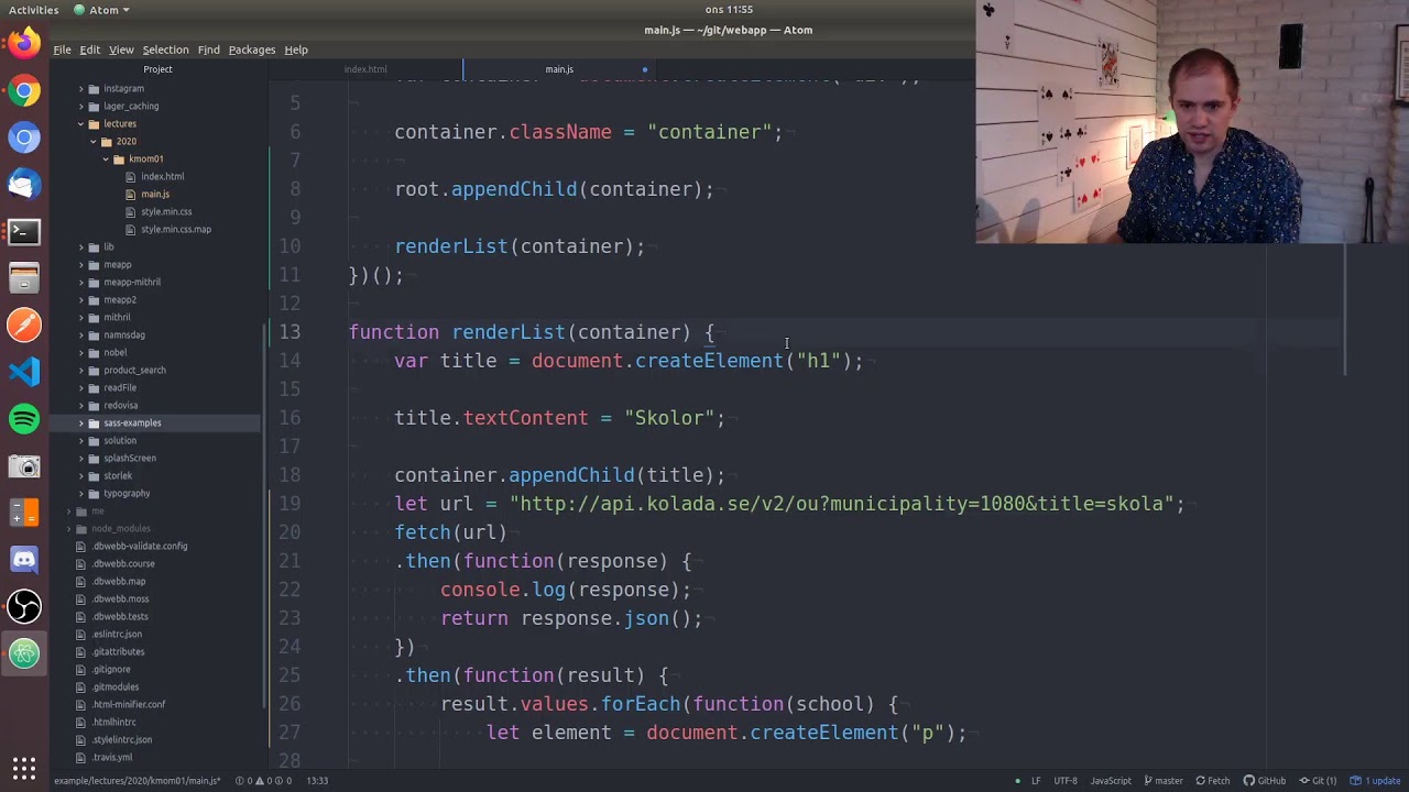 webapp föreläsning kmom01 med Emil - YouTube