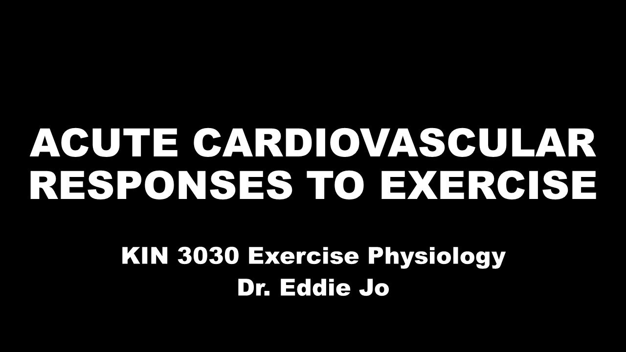 KIN 3030 Acute Cardiovascular Response to Exercise (Slides 1-24) - YouTube
