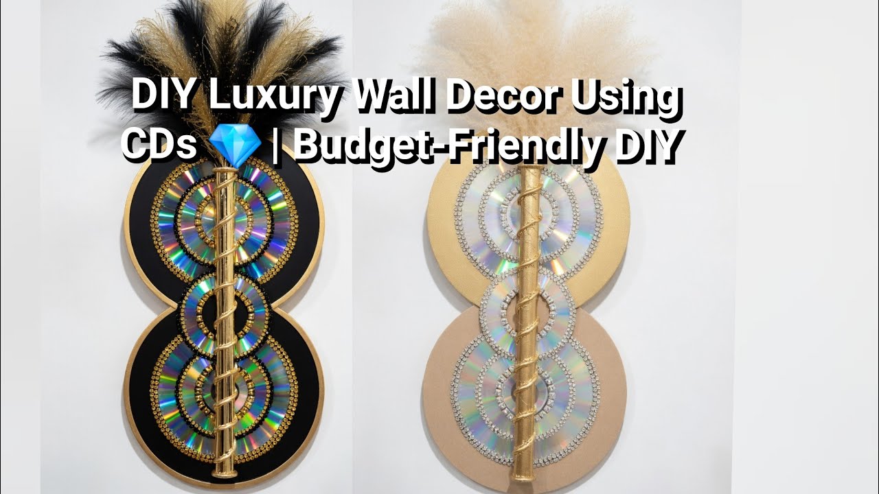 High End DIY Wall Decor Using CDs/ Budget-Friendly Craft - YouTube