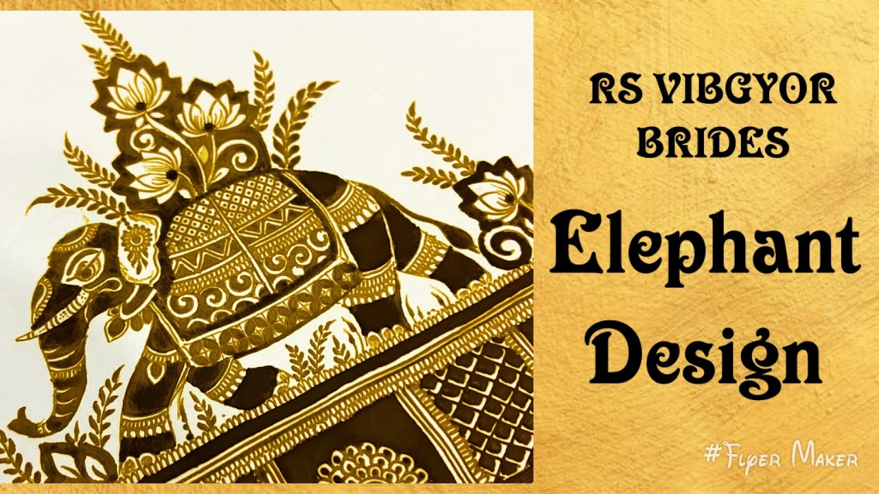 Elephant Design mehendi 🌿| how to draw elephant design with mehendi 🌿🌿 ...