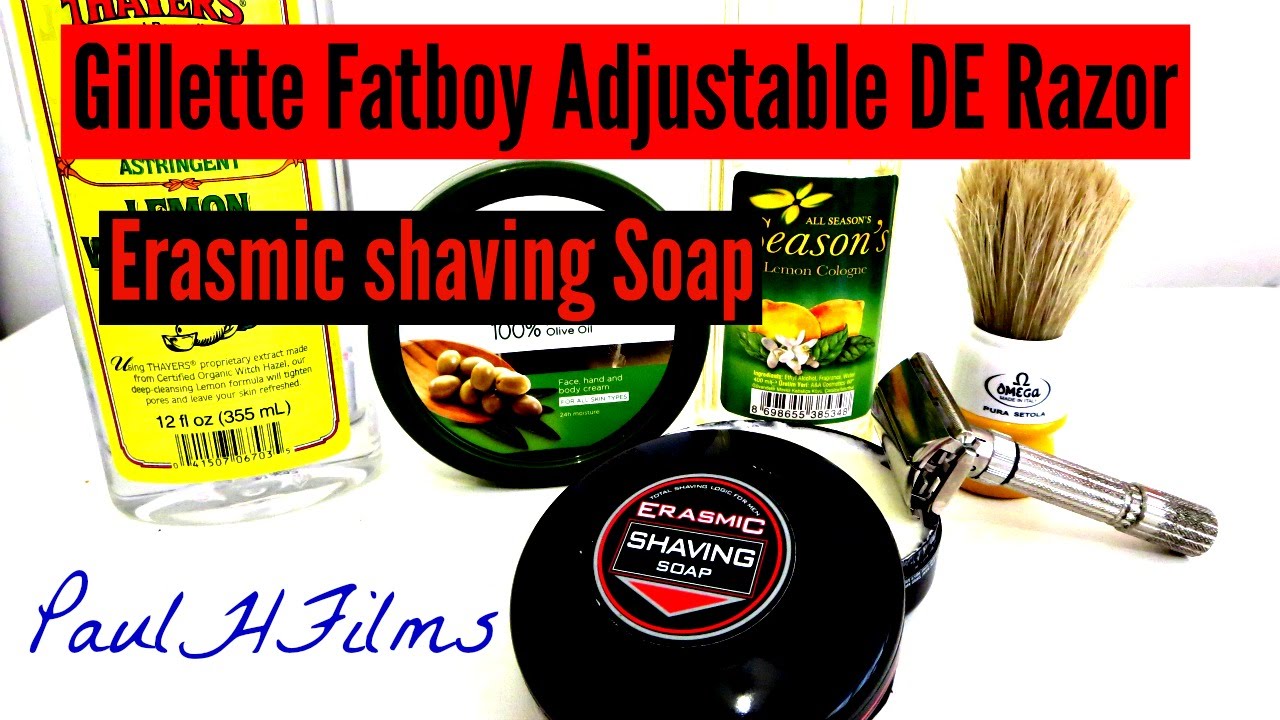 Gillette Fatboy Adjustable - Erasmic Soap - YouTube