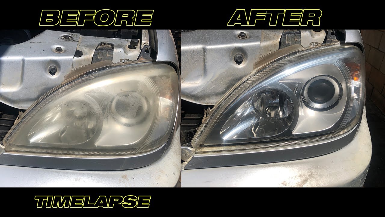 Time-lapse Headlight Restoration Mercedes ML - YouTube