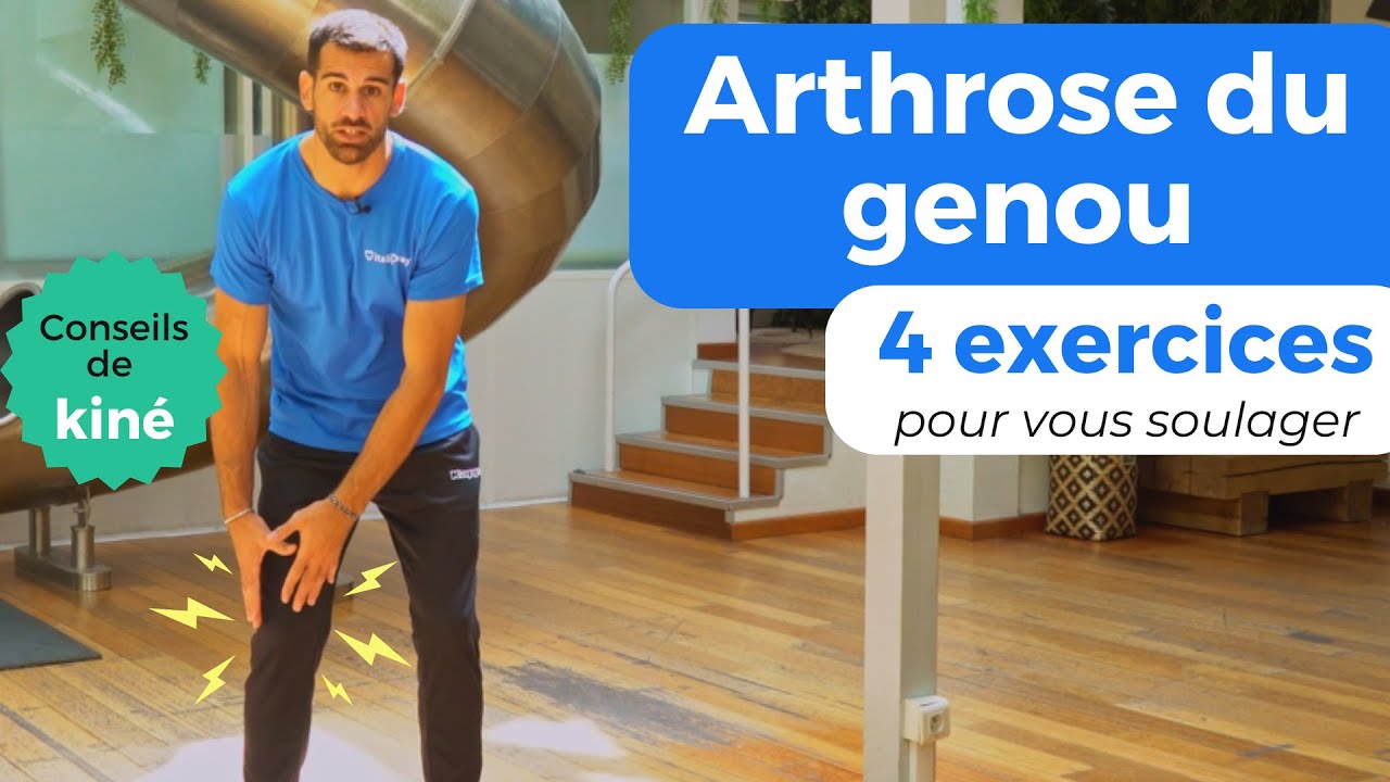 Arthrose du genou : 4 Exercices pour soulager vos douleurs - YouTube