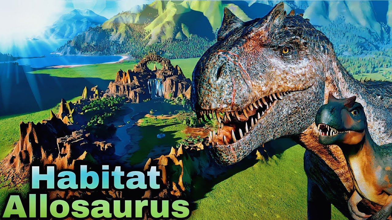 Como Construir um Habitat para seu"Allosaurus " em jurassic world evolution 3 ( TUTORIAL ...