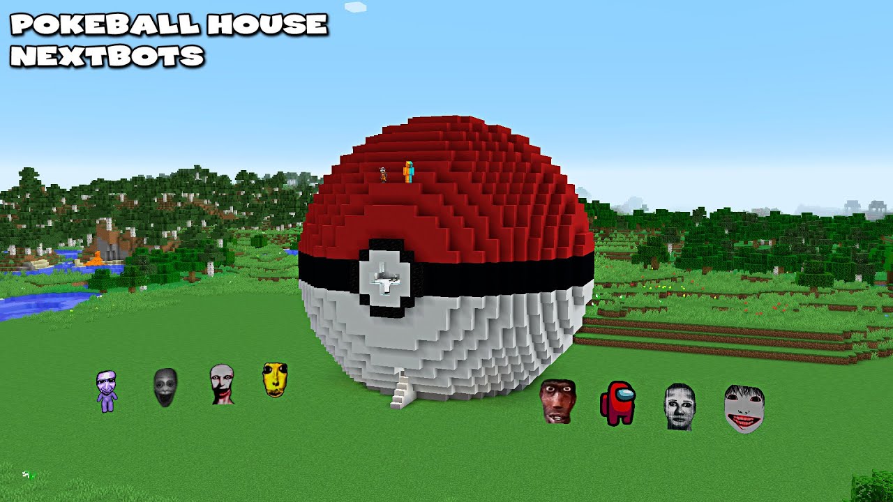 SURVIVAL POKEBALL HOUSE WITH 100 NEXTBOTS in Minecraft! Gameplay ...