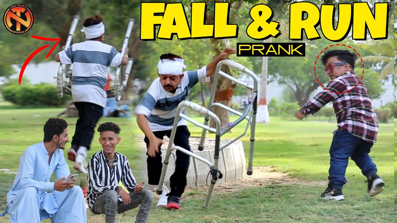 Fall & Run Prank - Fake Disabled Man in Public | New Talent - YouTube