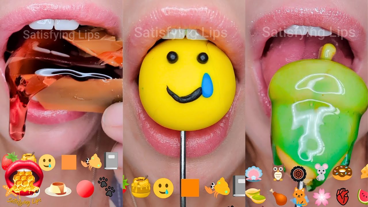 Satisfying ASMR Eating EMOJI FOOD CHALLENGE Compilation Mukbang 먹방 ...