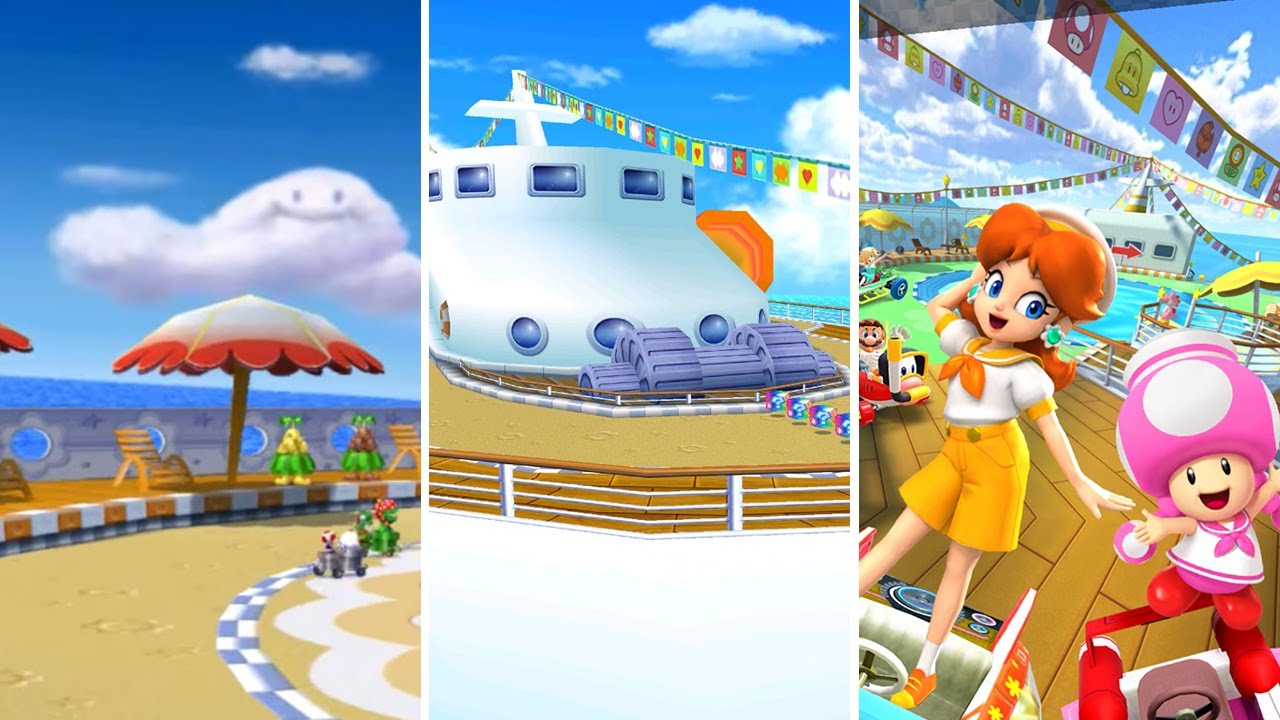 Evolution of Daisy Cruiser Tracks in Mario Kart Games (2003 - 2022 ...