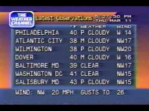 Weather Channel clips Wednesday March 10 1993 to Friday March 12 1993 ...