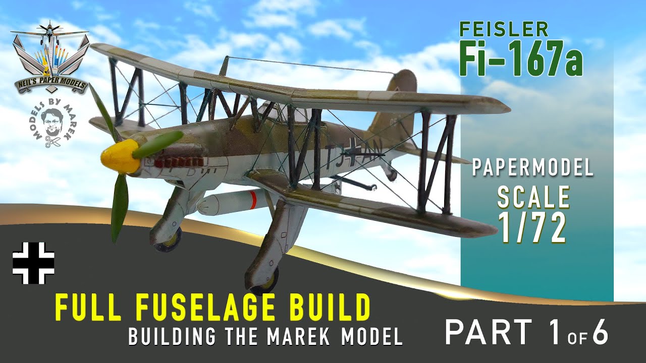Building The MAREK Paper Model Fi-167A 1/72 Scale Model Aircraft PART 1 ...