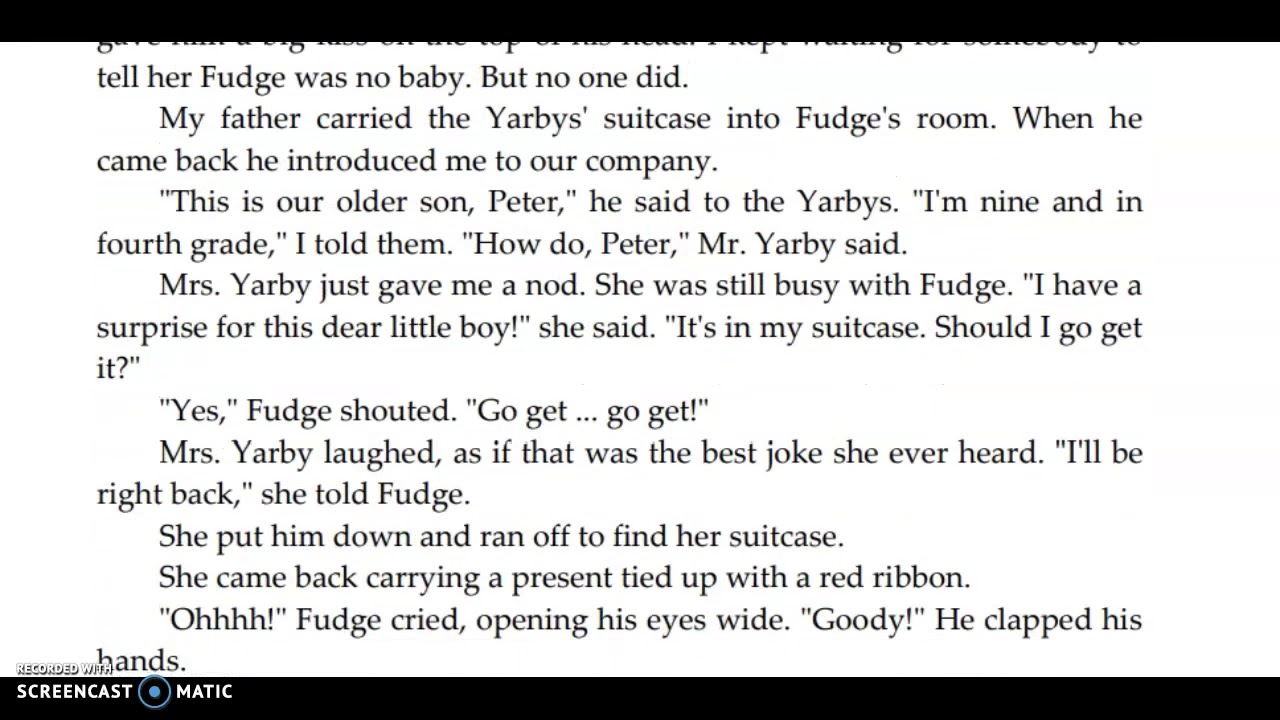 Tales of a Fourth Grade Nothing Ch. 2 Part 1 - YouTube