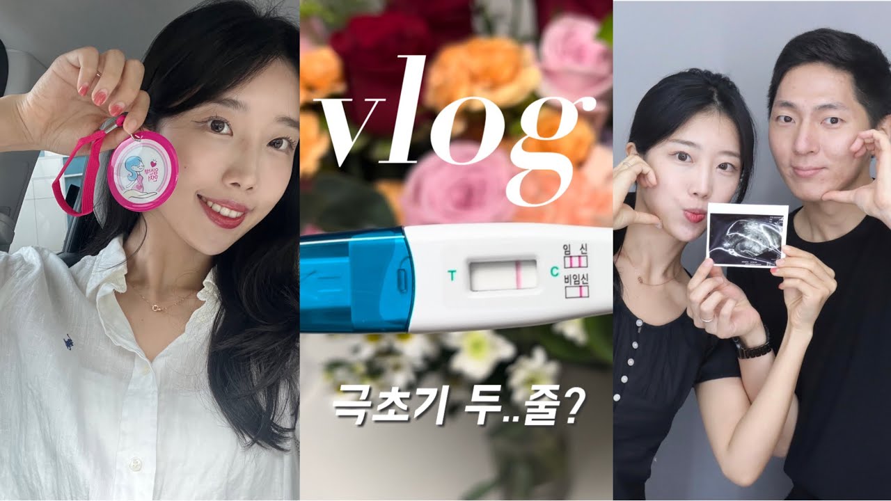 Vlog 첫번째 자연임신 시도 결과 배란8일차 두줄 남편 임밍아웃 임신 3 4주차 극초기 브이로그 아기집 확인