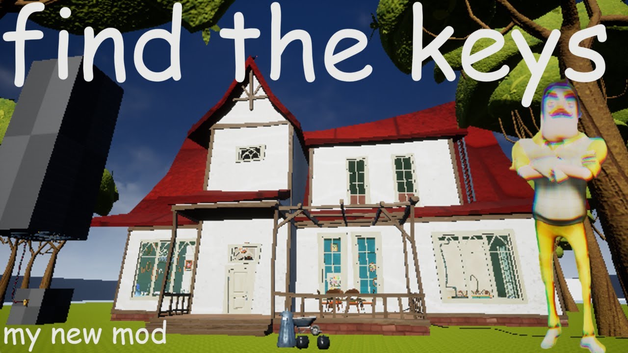 Hello Neighbor dev gameplay mod find the keys - YouTube