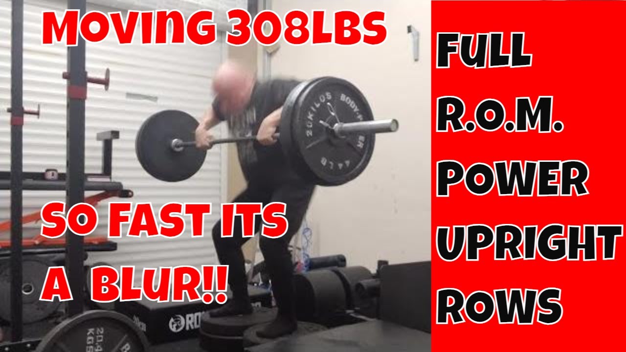 REPS 308lbs EXPLOSIVE POWER UPRIGHT ROWS FULL R.O.M. NO BELT/NO STRAPS ...