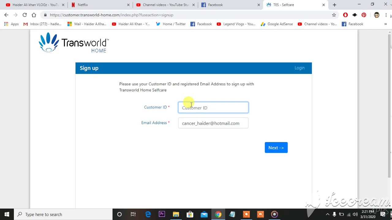 Transworld - high speed internet service - Sign Up Procedure Failed ...