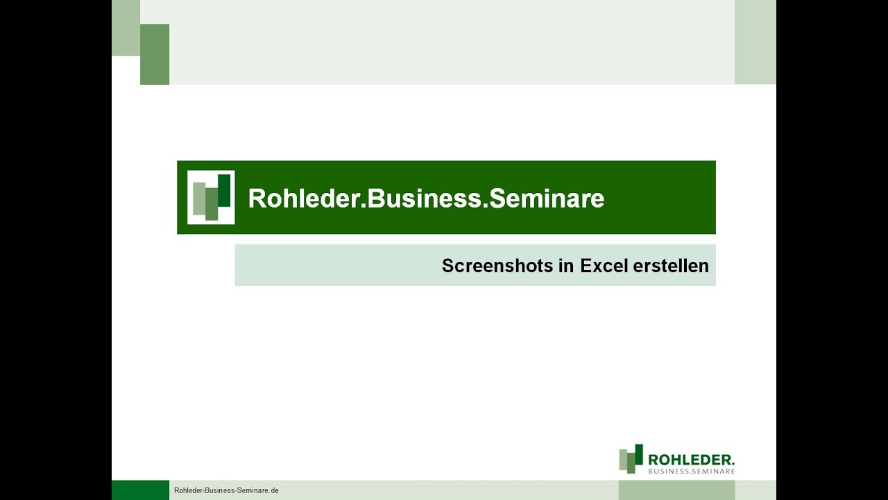 Excel-Booster: Screenshots erstellen - YouTube
