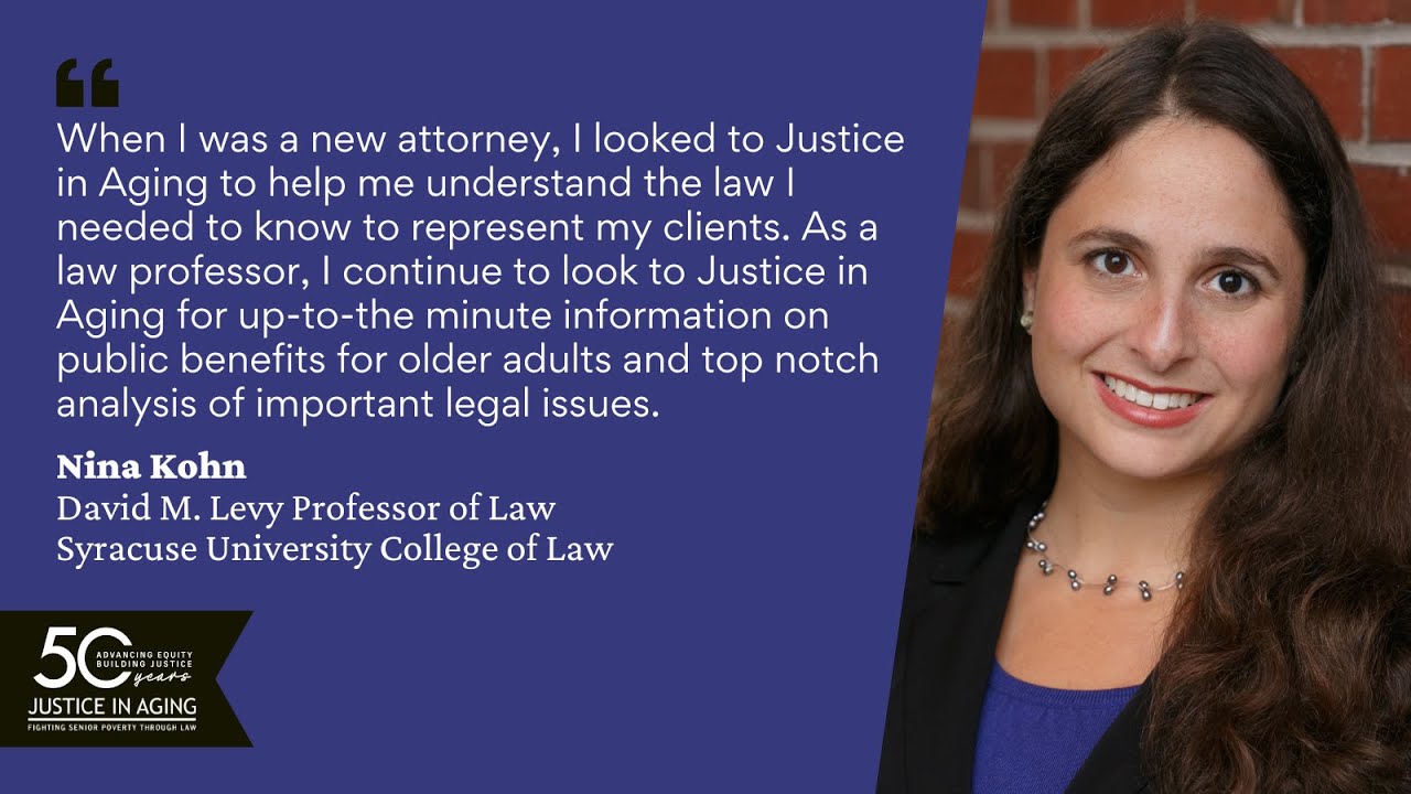 Nina Kohn Commemorates Justice in Aging - YouTube