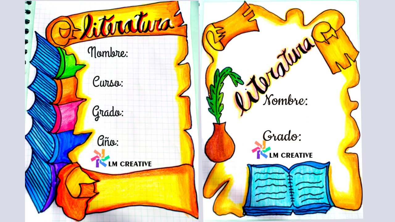 CARATULA PARA TU CURSO DE LITERATURA FACIL DE HACER - YouTube