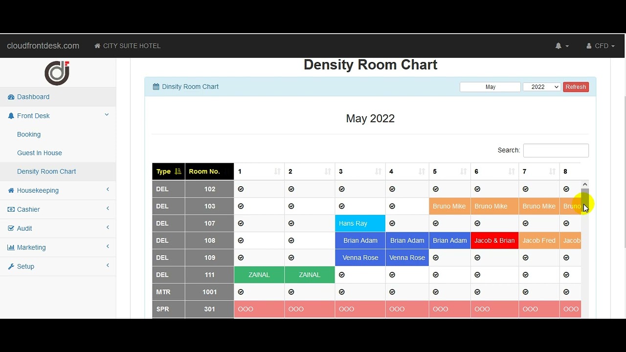 Cloudfrontdesk - Reservation - Density Room Chart - YouTube