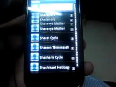 Contact Scrolling on Samsung Galaxy S - YouTube